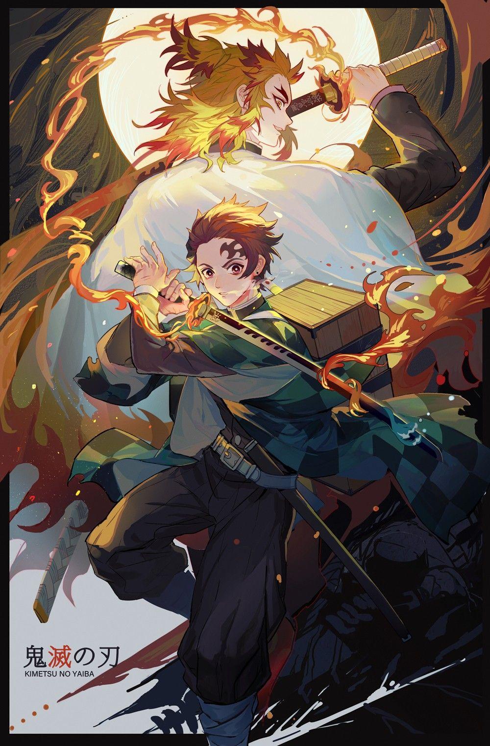 Tanjiro and Rengoku Wallpapers